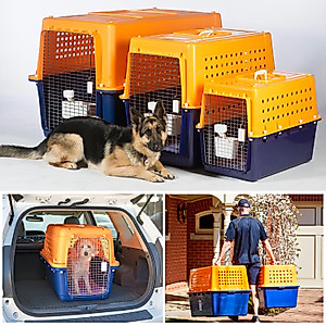 Pet-Express Pet Crate - Durable, Heavy Duty Dog Cat Kennel, IATA Airline Approved Pet Carrier, Pet Palace Dog Kennel, Travel Dog and Cat Crate for Large Dogs Indoor or Outdoor, 7 Sizes