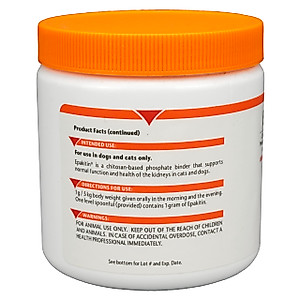 Vetoquinol Epakitin Chitosin-Based Phosphate Binder for Cats & Dogs – Renal Support Supplement Powder - 180g
