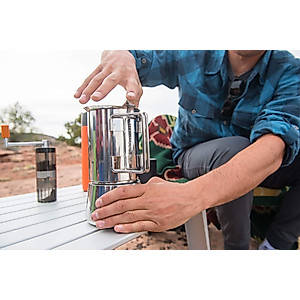 GSI Outdoors 6 Cup Stainless Steel Moka Stovetop Espresso Coffee Pot for Camping, Travel and Cabin