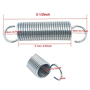 Souldershop 3-1/2inch Replacement Recliner Chair Spring Mechanism Furniture Tension Springs Short Neck Style (Pack of 1)