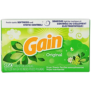 Gain with Freshlock Original Dryer Sheets, 160 Count