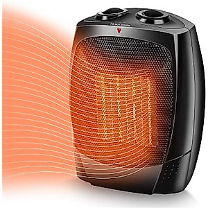 Space Heater, 1500W Ceramic Desk Space Heaters for Indoor Use, 3s Fast Heating Electric Space Heater, 3 Modes, Tip-over & Overheat Protection, Portable Small Heater for Room Office Home