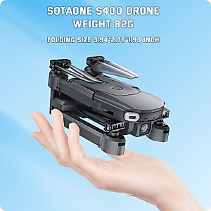 SOTAONE S400 Mini Drone for Kids with 1080P HD FPV Camera, Foldable Remote Control Helicopter Toys Gifts for Boys Girls with Auto-hovering, One Key Start/Land, Self-spin, 3D Flips 3 Speeds 2 Batteries