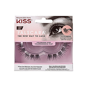 KISS Falscara DIY Eyelash Extension Volumizing Wisps - Featherlight Synthetic Reusable Artificial Eyelashes Pack of 10 Mini Lash Clusters for that Authentic Eyelash Extension Look