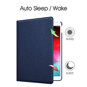 Fintie Rotating Case for iPad Air (3rd Gen) 10.5" 2019 / iPad Pro 10.5" 2017 with Built-in Pencil Holder - 360 Degree Rotating Stand Protective Cover, Auto Sleep/Wake (Navy)