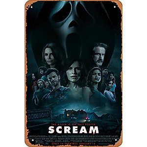 Scream 2022 Metal Retro Tin Sign Wall Decoration 12 x 8 inches Movie Poster Vintage Look
