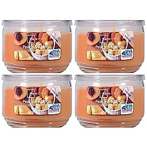 Mainstays 11.5oz Scented Candle, Peach & Mango 4-Pack