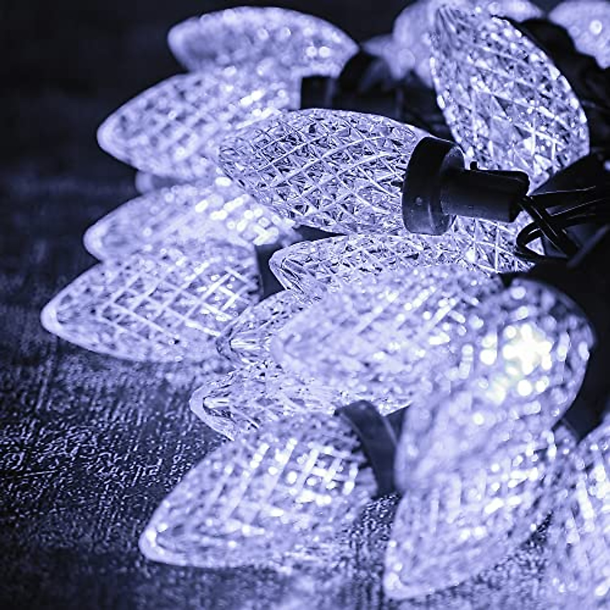 Dazzle Bright 5.5 Inch 50 Pack Christmas Light C9 Stakes + 50 LED 24.5 FT C9 Christmas String Lights