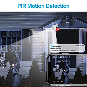 Wireless Outdoor Security Camera, Battery Powered 1080P WiFi Surveillance Cameras for Home Security System, Color Night Vision, Motion Detection, Siren Alarm and Spotlight, 2-Way-Talk