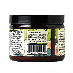 Santa Cruz Paleo Real Salt Electrolytes Powder, Kiwi, Hydration Drink Mix Made with Himalayan Pink Salt, Sea Salt, Magnesium Glycinate, Gluten Free, Keto, Sugar Free, Paleo, 30 Servings, 1 Jar