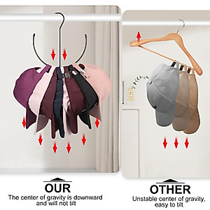 Smunijon hat Hanger hat Organizer for Closet hat Hangers for Closet Set of 2 hat Holder for Closet Baseball hat Storage Organizer Black