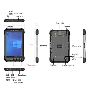 Sincoole Rugged Tablet,8 inch Windows 10 Pro Rugged Tablet,Intel Core i5-8200Y,RAM/ROM 8GB+256GB