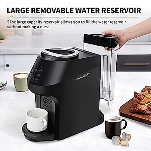 Vimukun Coffee Maker for Gronds Coffee, Coffee and Espresso Machine Combo, 19 Bar Pressure Pump, Removable Water Tank