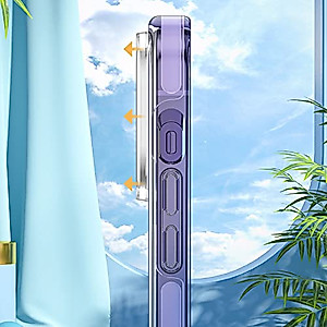 MILPROX Magsafe-Compatible Case for iPhone 14 Pro Max - Clear Magnetic Shockproof Bumper, Non-Yellowing, Mil-Grade Protection - Purple