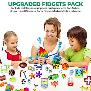 82 Pack Fidget Toys Set, Sensory Party Favors Gifts for Boy Girl Kids Adults Autism Stress Relief Stocking Stuffers Pop It Autistic Bulk Goodie Bag Filler Treasure Box Classroom Prizes School