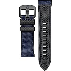 Luminox - Genuine Watch Band FPX.2404.24B.K - Strap Replacement 24mm Blue Nylon over Black Rubber Watch Strap with Black Stitching - Men's Watch Bands for ICE-SAR Series 1000 1050