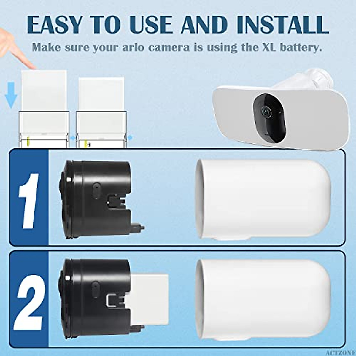 2Pcs 13000mAh A-7a XL Extended Rechargeable Battery Pack and LCD Dual Charger for Alro Pro 3 Floodlight Camera, Arlo Pro4 XL/ Pro3 XL/Ultra2 XL/ Ultra XL Camera, P/N: VMA5410 FB1001 VMC4040P CMC5040