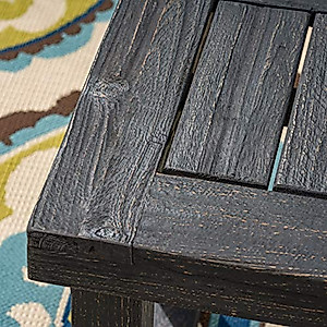 Christopher Knight Home Kemp Outdoor Acacia Wood Bench, Gray Finish, Sandblast Dark Grey