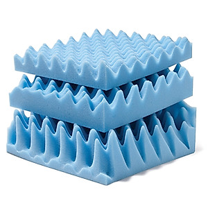 Graham-Field 7-3000QC Lumex Convoluted Foam Mattress Pads, Latex Free, 3" Queen, 58" x 78" x 3"