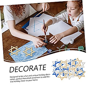 Amosfun Party Table Decor 150 Pcs Hanukkah Decoration Daily Necessities Star Shape Non-woven Fabric Star Sequins
