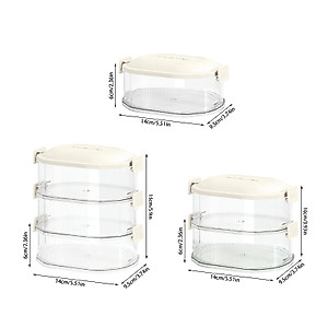 Multi Layered Seasoning Storage Box Food Storage Containers with Lids Airtight Containers Plastic for Organizing Pantry for Organizing Fruits, Vegetables, Lunches (White, Three layers)