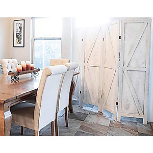Premium Home Room Divider: Room dividers and Folding Privacy Screens, Privacy Screen, Partition Wall dividers for Rooms, Room Separator, Temporary Wall, Folding Screen, Rustic Barnwood (White)