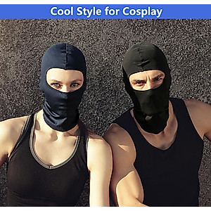 Balaclava Ski Mask Head Mask Full Face Mask Windproof Face Cover Sun UV Protection Scarf Men Women Outdoor Sport Cycling Cap (Black)