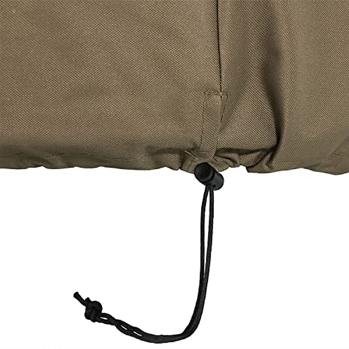 Sunnydaze Round Outdoor Fire Pit Cover - Heavy-Duty 300D Polyester and PVC with Drawstring Closure - Khaki - 48-Inch