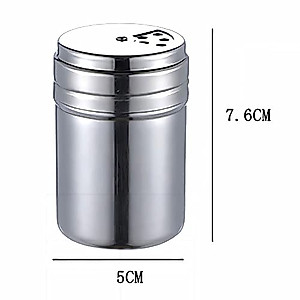 3 Pieces Shaker Seasoning Cans with Rotating Cover Steel seasoning Seasoning Bottle with Stainless Spice Shaker for Cooking Kitchen Gadget