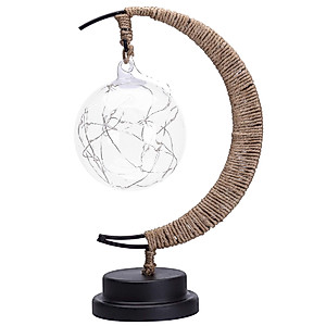 Aqestyerly Moon Lamp Enchanted Lunar Lamp, Magical LED Galaxy Lamp,Hanging Floating Moon Lamp Kids Star Moon Night Light Desk Room Home Decorations for Holiday Valentine's Day Birthday Gift (Purple)