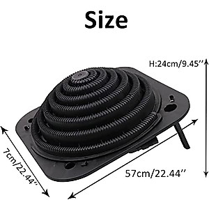 YUEWO Solar Dome Above Ground Pool Heater for Inground and Above Ground Outdoor Swimming Pools Water Heater with Connector, Black