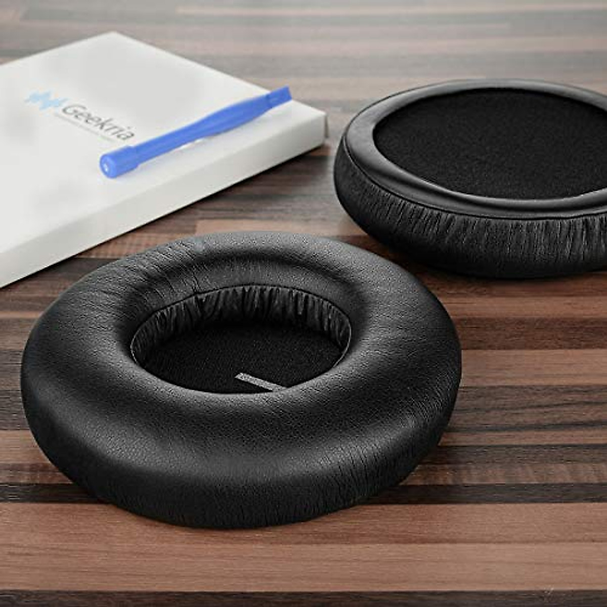 Geekria QuickFit Replacement Ear Pads for AKG K550, K551, K553 MKII Headphones Earpads, Headset Ear Cushion Repair Parts (Black)