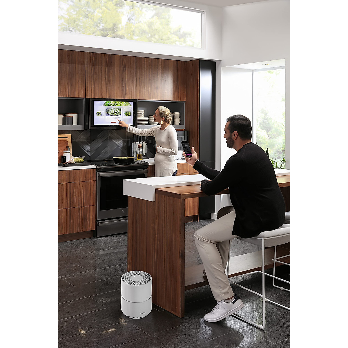 Profile Air Purifier | Removes Allergens, Odors & Other Impurities | Complete With Air Quality Sensor for Auto Fan Adjustment & Child Lock | Low Volume | Perfect for Small Rooms | White