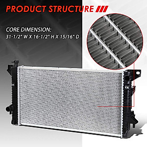 DPI 13099 Factory Style 1-Row Cooling Radiator Compatible with Ford F-150 Expedition Lincoln Navigator 4.6L 5.4L 6.2L AT 2009-2014, Aluminum Core