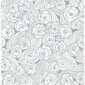 NuWallpaper Oopsie Daisy Grey Peel & Stick Wallpaper