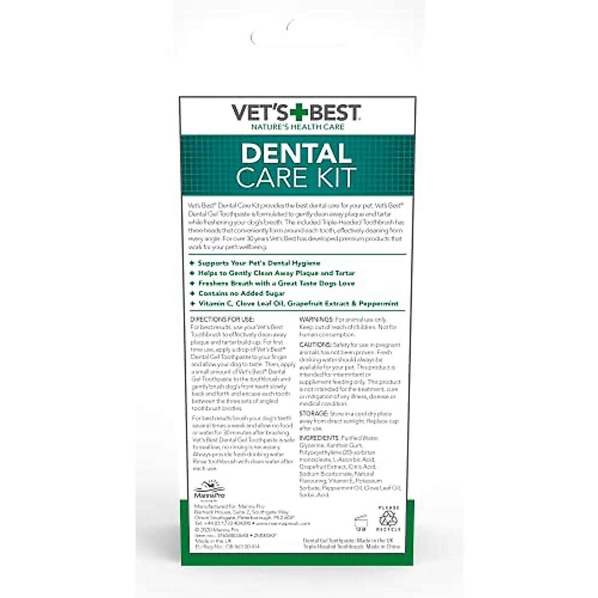 Vet’s Best Dog Toothpaste, Teeth Cleaning and Fresh Breath Dental Care Gel Kit