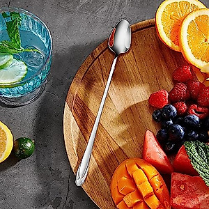 KEAWELL Premium Elena Spoon, 4-Piece Spoon Set, 18/10 Stainless Steel, Mirror Polished, Dishwasher Safe (8.3" Iced Tea Spoon)