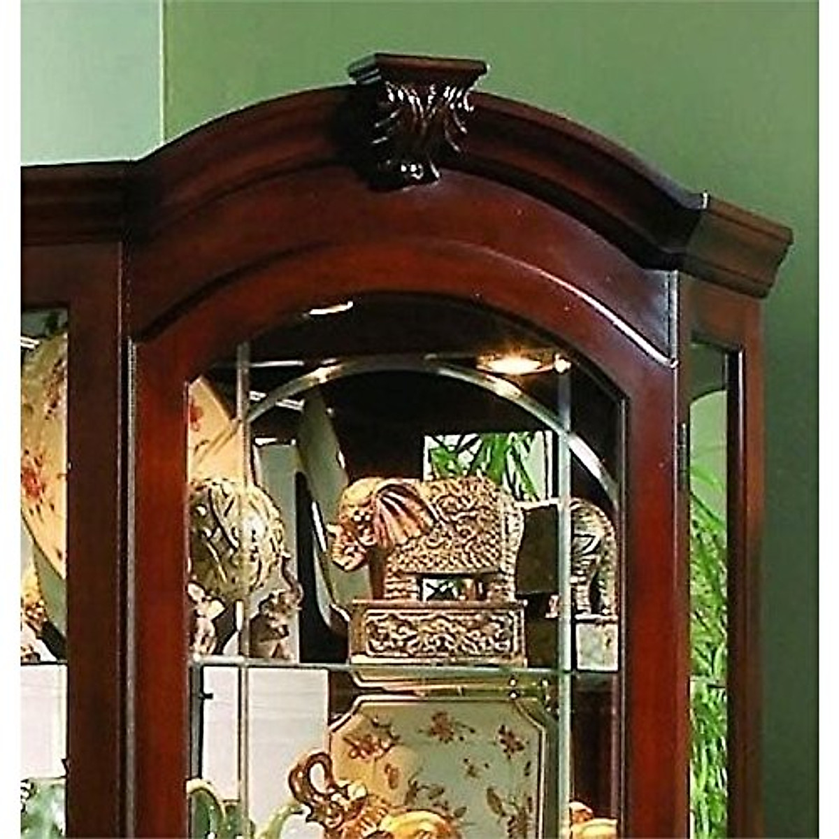 Beaumont Lane Corner Curio Cabinet in Medallion Cherry