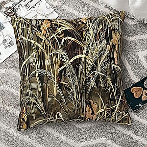 DEHIWI Camo Yellow & Green Throw Pillow Covers Super Soft Morden Decorative Pillows Case Invisible Zipper Cushion Cover for Sofa Couch Bedroom Living Room 16"X16"