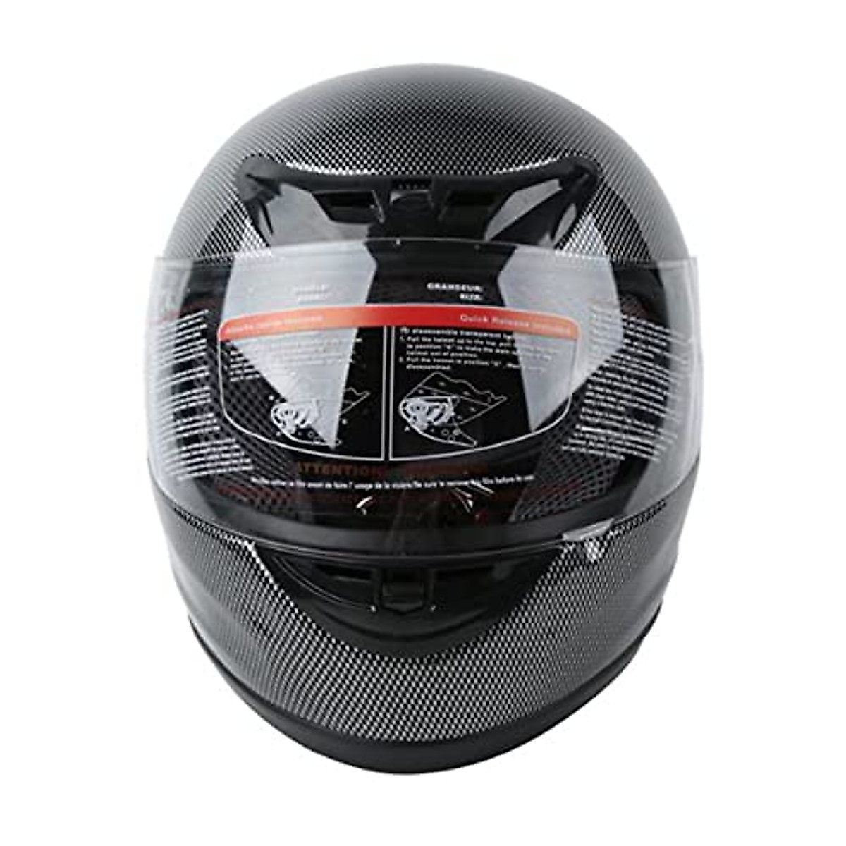 TCT-MOTORPARTS DOT Adult Motocross Helmet Carbon Fiber Flip Up Full Face Motorcycle Street Black Helmet for Women Men (Adult, Small)