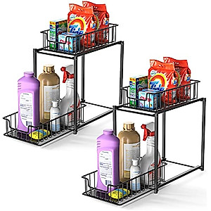 FavoThings Expandable Sink Caddy + 2 Pack Under the Sink Organizer Bundle