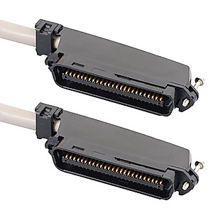 ICC 5 Feet Cat3 Male to Male Telco Cable Assembly in 25 Pair Gray 24AWG AMP with 90 Degree Amphenol Centronics 50 (CN50) Type Connector for Voice and Low Data PBX Applications