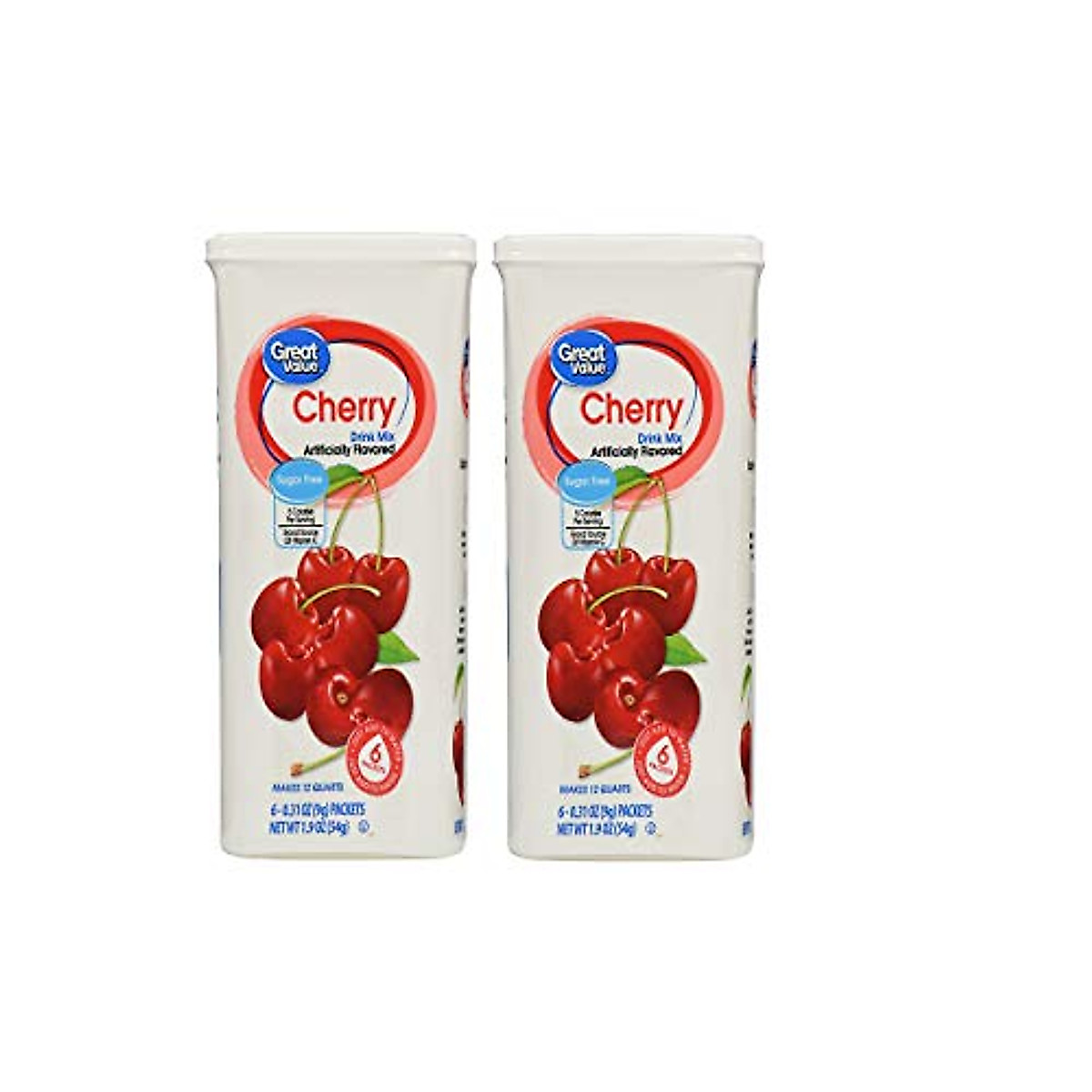 Great Value Cherry Drink Mix, 1.9 Oz- 6 Packets (Pack of 2) - SET OF 3