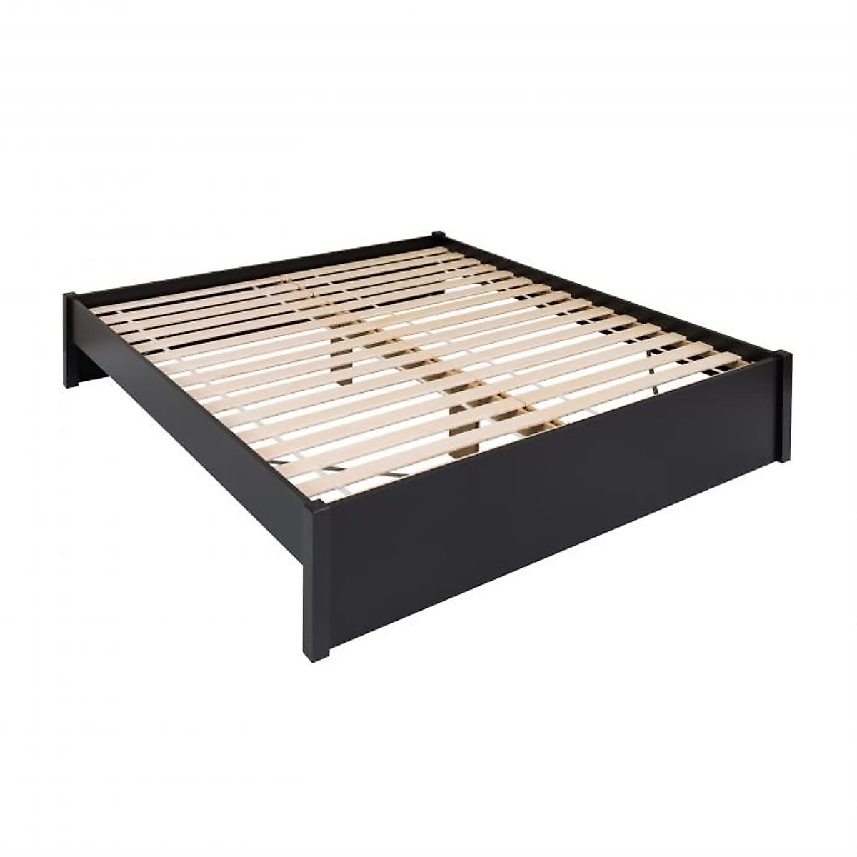 Prepac Select King 4-Post Raised Platform Bed with Under Bed Storage Space, Modern King Storage Bed 83" D x 79" W x 16" H, Black, BBSK-1302-2K