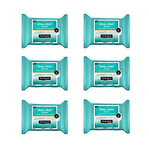 Neutrogena Deep Clean Purifying Micellar Cleansing Makeup Remover Wipes, 25 Count, Pack of 6