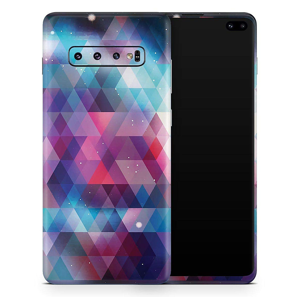 DesignSkinz Vector Triangle Pink and Blue Galaxy Protective Vinyl Decal Wrap Skin Cover Compatible with The Samsung Galaxy S20 (Screen Trim & Back Glass Skin)