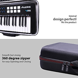 LTGEM Controller Case for Alesis V-Mini - 25-Key USB MIDI Keyboard Controller, Hard Storage Travel Protective Carrying Bag