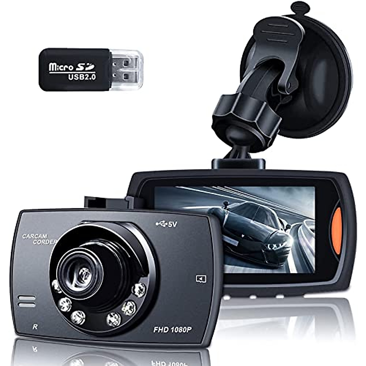 Dash Camera for Cars, Dash Cam 1080P Full HD Dual, G-Sensor,Dashcam 140 Wide Angle 2.7" LCD Display, Super Night Vision, Parking Monitor, WDR, Loop Recording