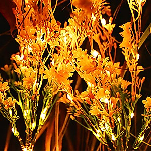 BeHiller Flowers Solar Stake Lights Outdoor,Gifts for mom,Grandma Gifts,Flowers Lamp Gifts for Yard Decorations,Garden Solar Pathway Lights for Patio,Backyard,Xmas Tree Decor-2Pack