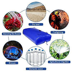 30Gal/113L Portable Large Capacity Water Storage Bladder Containers, Foldable Water Bladder Tank, Camping Garden Drought Resistance Agricultural Irrigation Outdoor RV Emergency Water